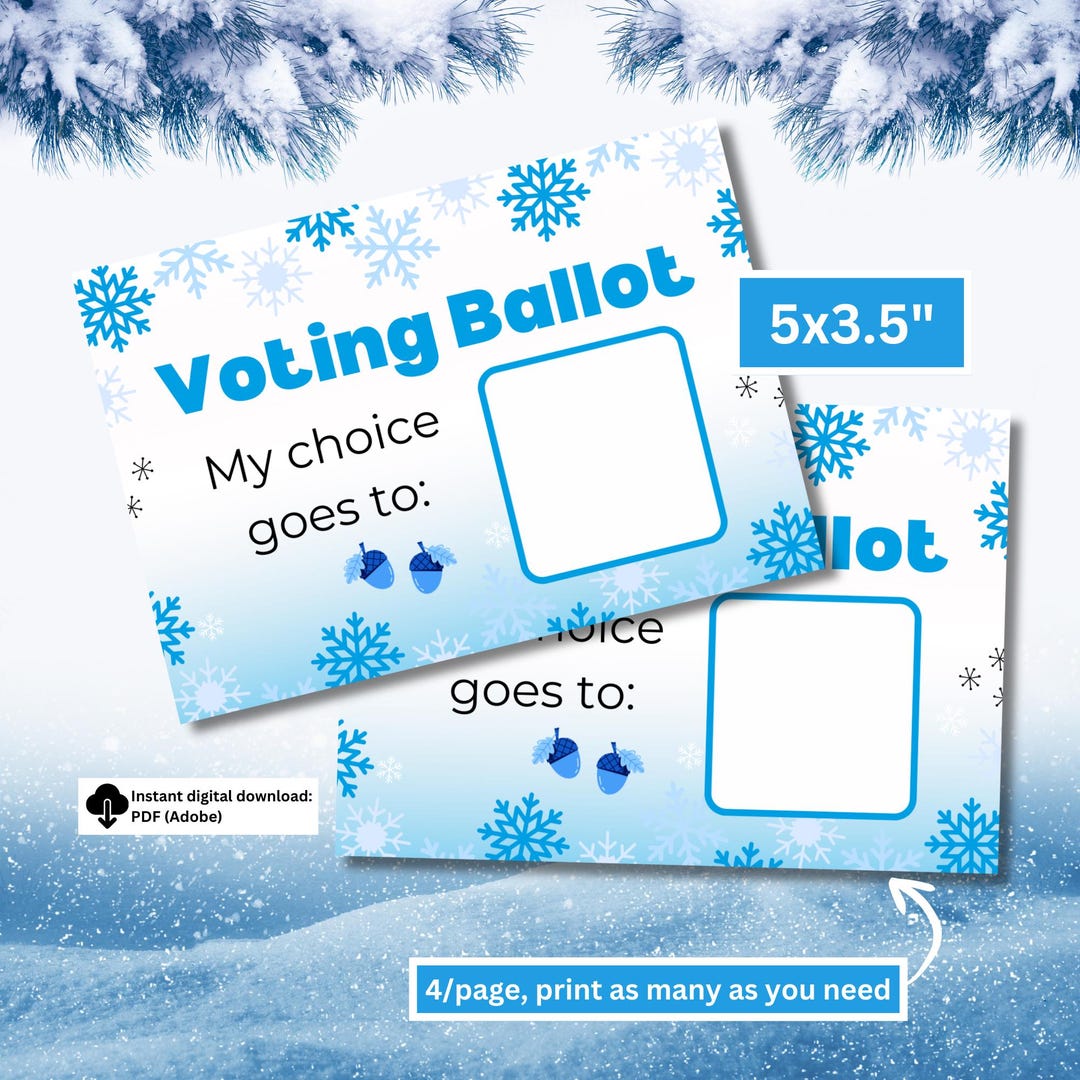 Winter Voting Cards | Christmas Voting Cards | Soup Potluck | Cookie ...