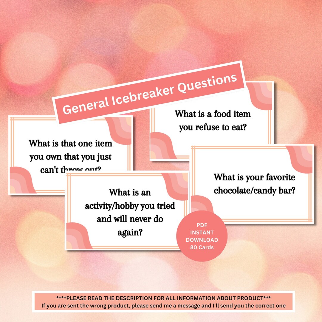 Icebreaker Questions General | Conversation Starters | Party Starter ...
