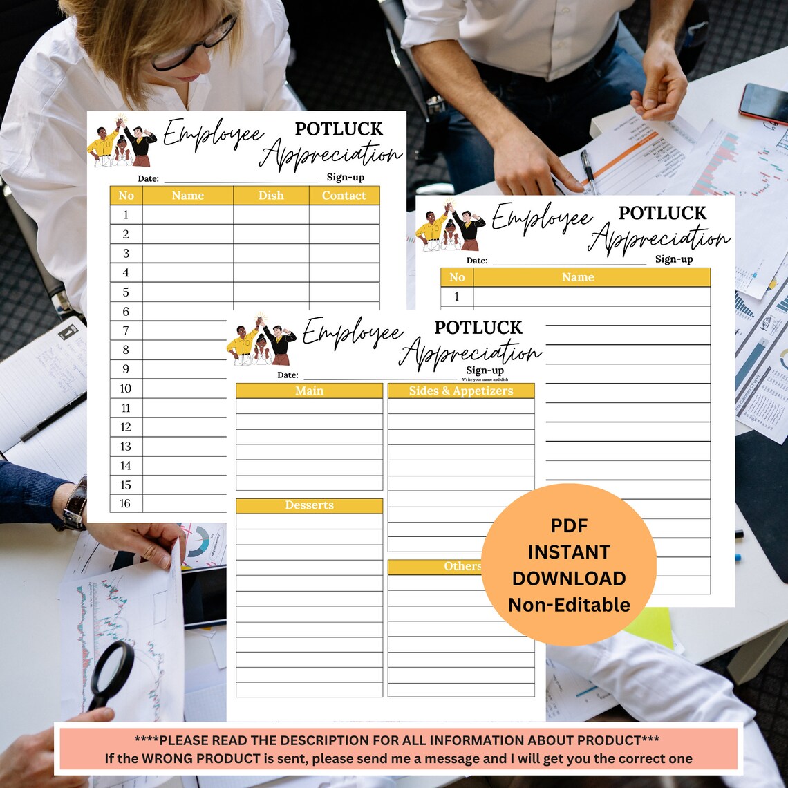 Employee Appreciation Potluck Sign up Sheet Work Appreciation Potluck ...