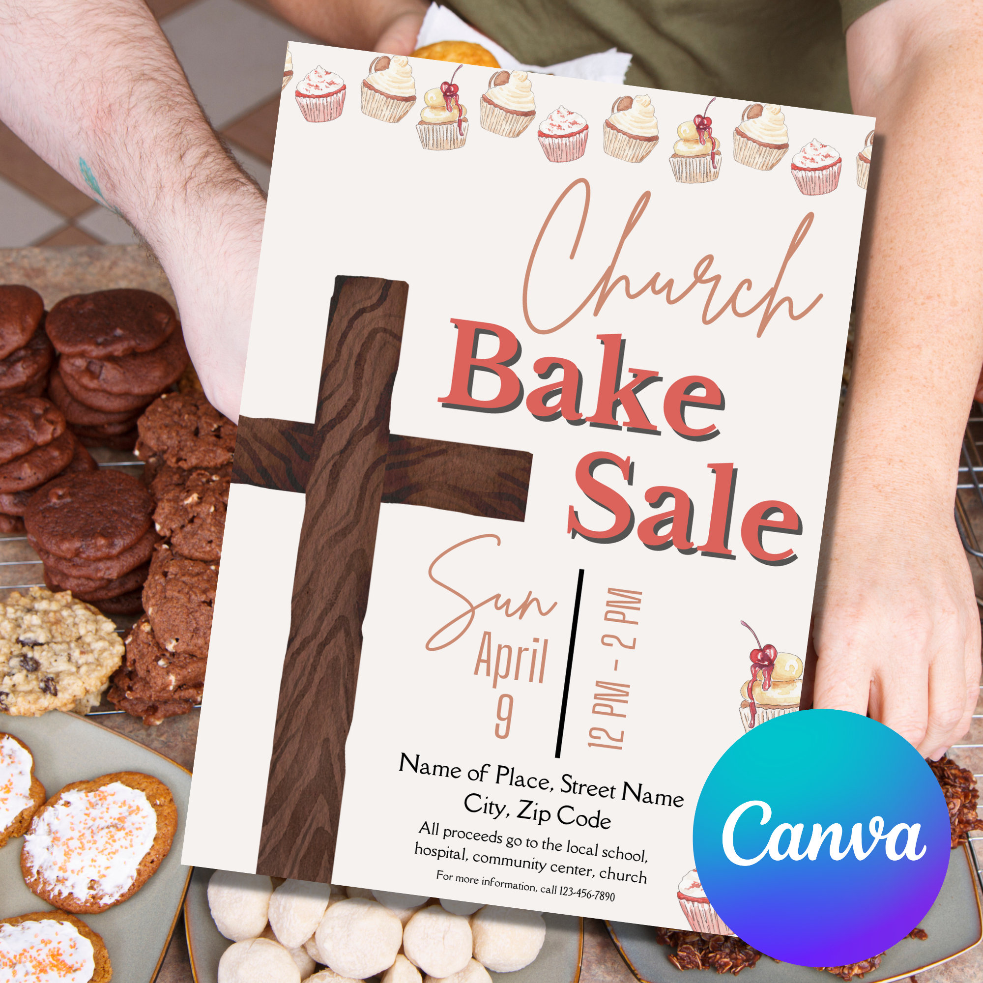 Church Bake Sale Flyer Template | Church Bake Sale | Church Desserts ...