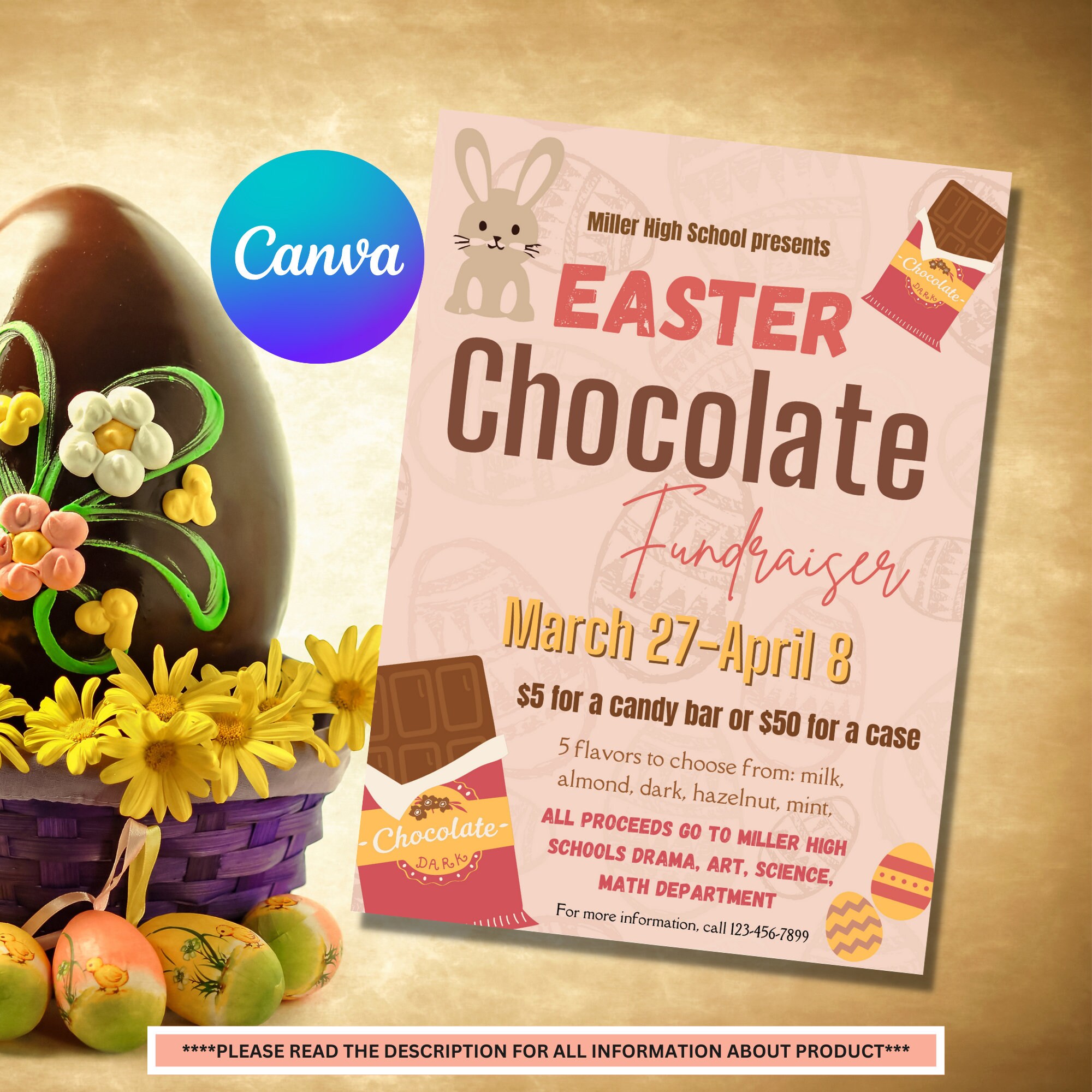 Easter Chocolate Fundraiser Flyer Template | Easter Fundraiser Flyer ...