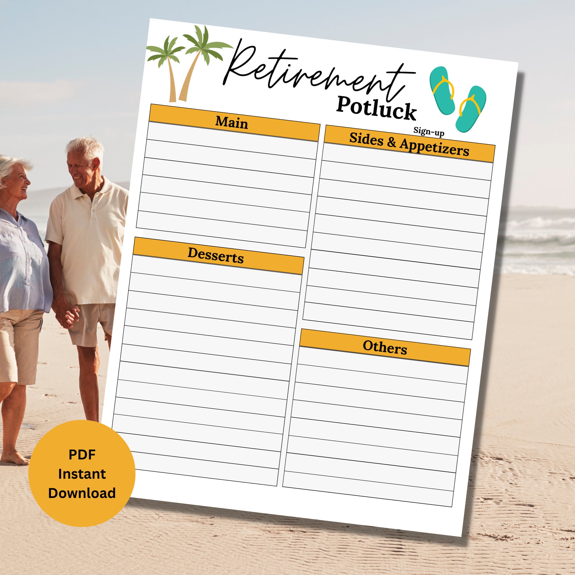 Potluck Sign up Sheet | Retirement Potluck Sign up Sheet | Retirement ...