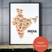 Map of India | India Map | Digital India Map | India Wall Art Download ...