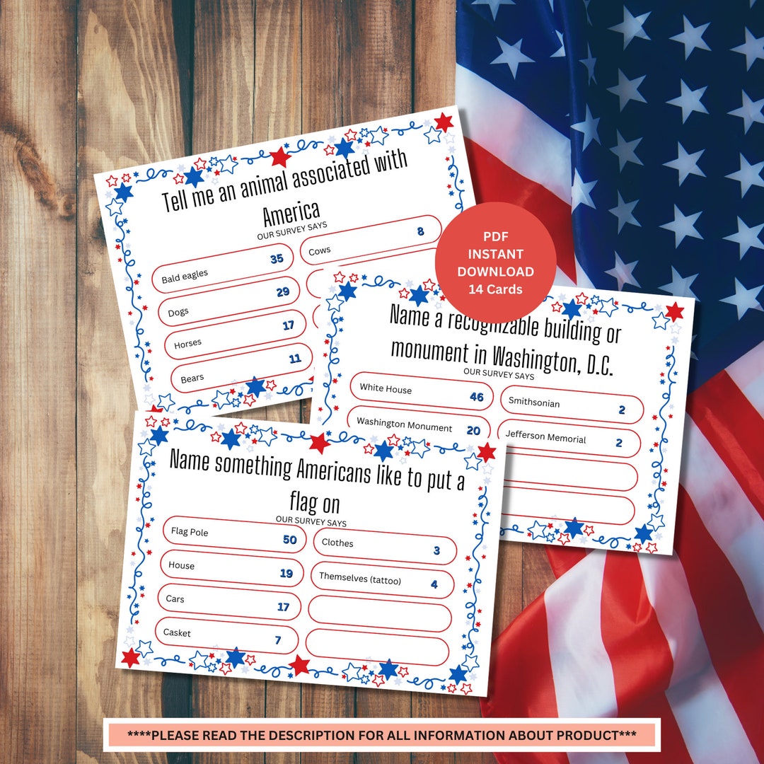 Family Feud 4th of July Game | Independence Day Printable Games | July ...