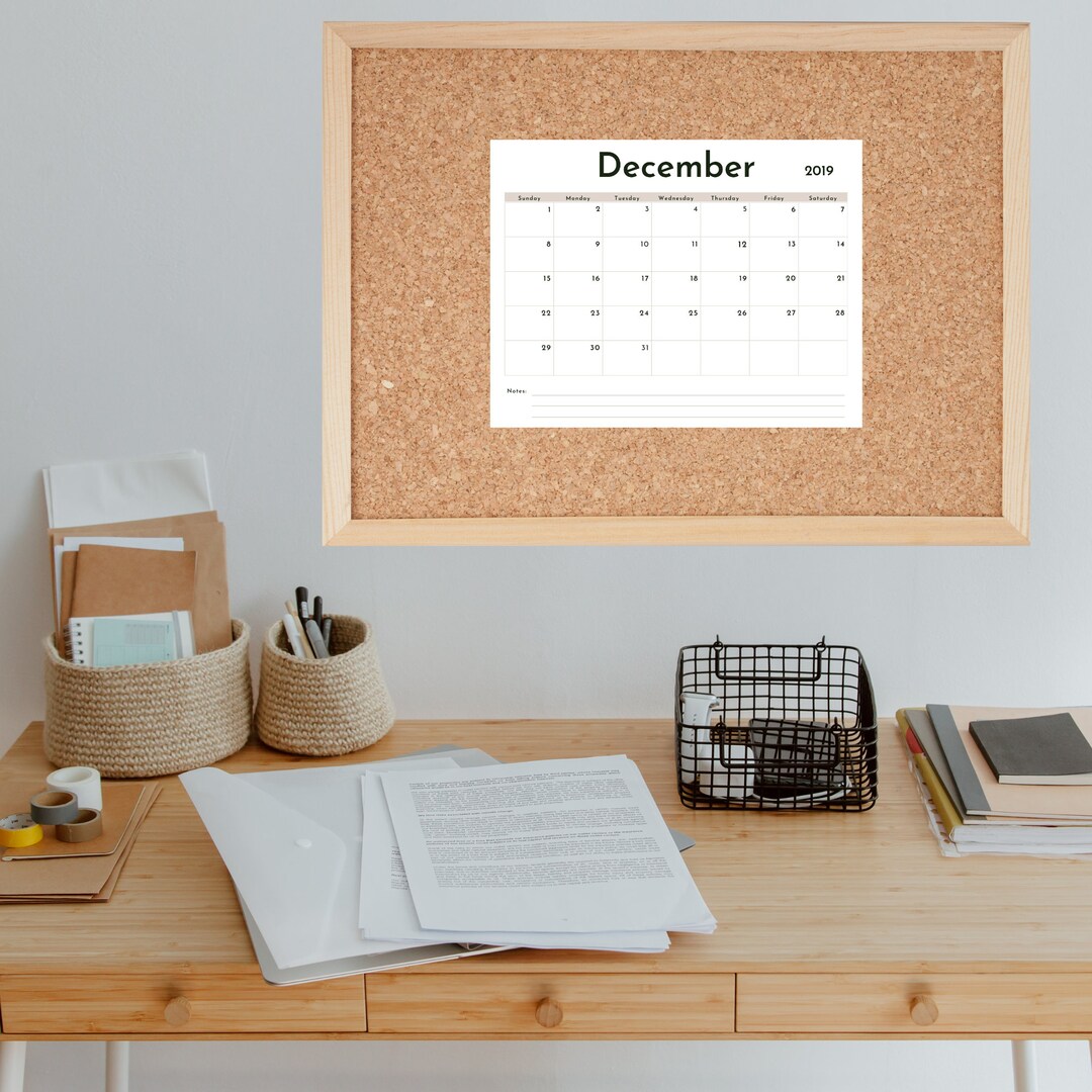Printable Calendar 2019 Printable Calendar December 2019 - Etsy