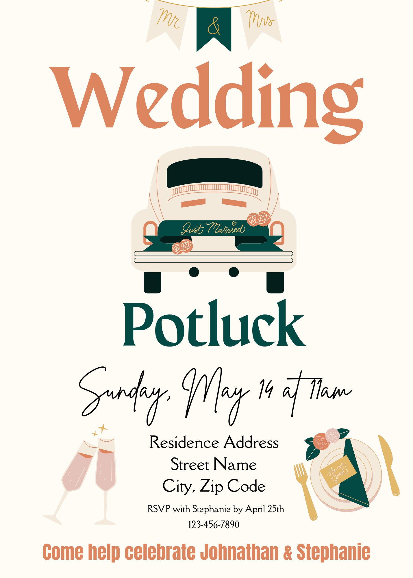 Wedding Potluck Invite | Editable Wedding Potluck | Wedding Potluck ...