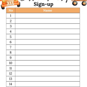 Easter Party Sign up Sheet | Easter Party Sheet | Printable Easter ...