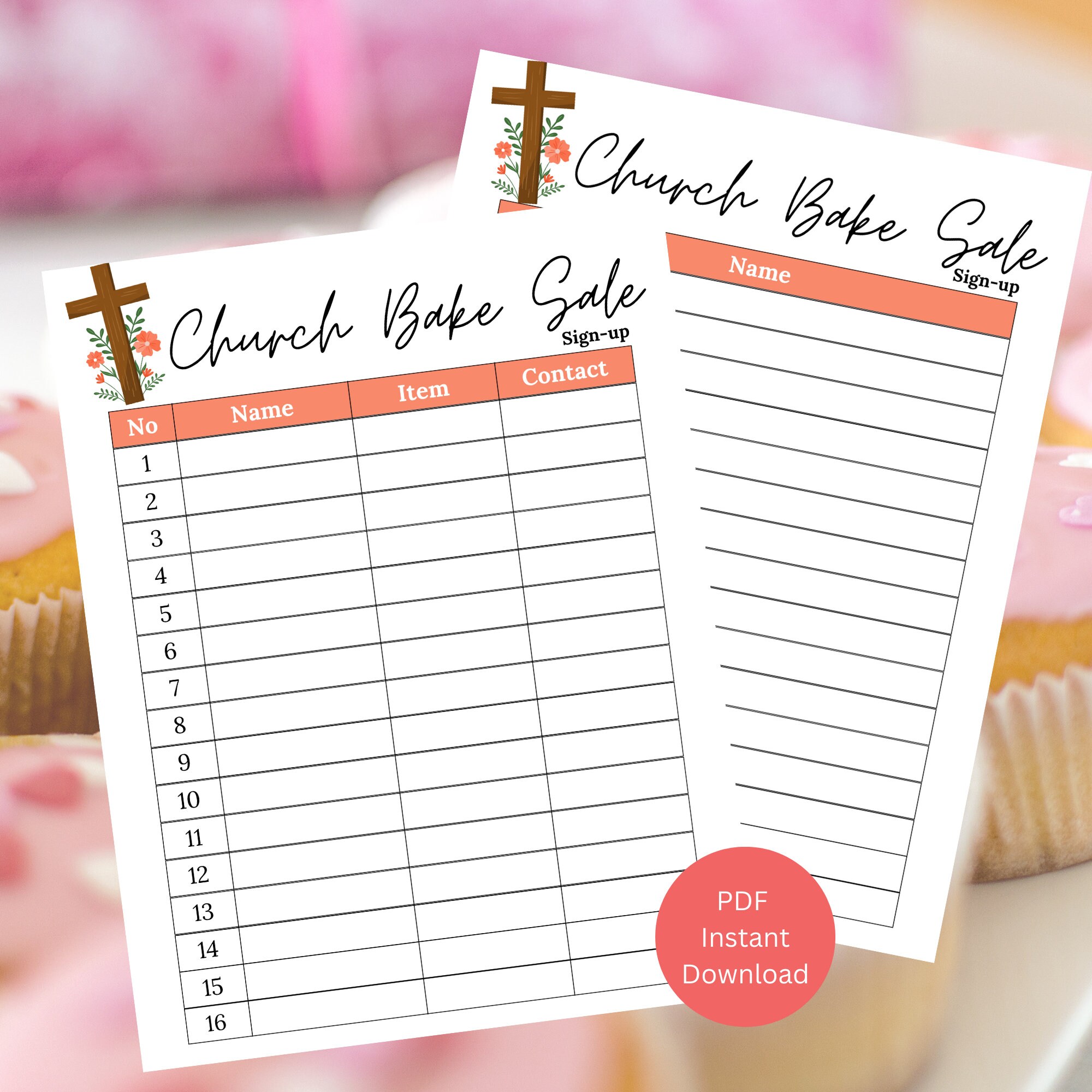 Church Bake Sale Sign up Sheet | Church Bake Sale Sheet | Printable ...
