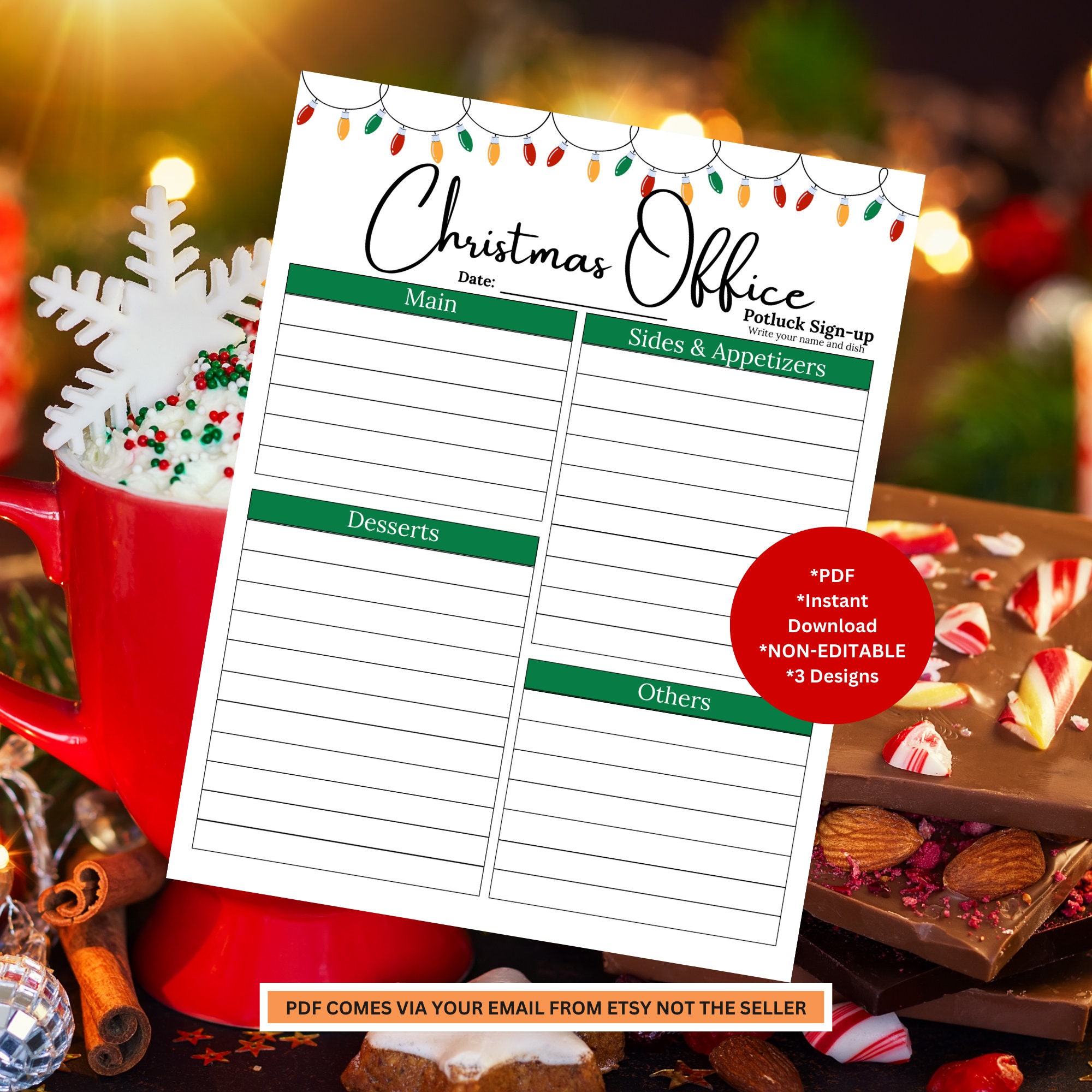 Potluck Sign up Sheet | Christmas Work Potluck Sign up Sheet ...