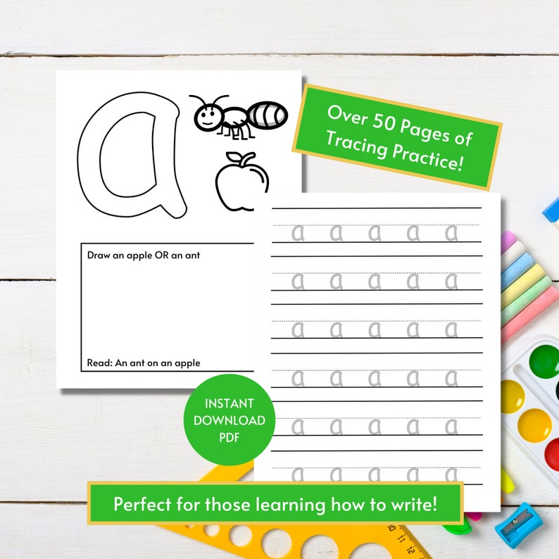 Easy ABC Tracing Sheets Letter Tracing ABC Lowercase - Etsy