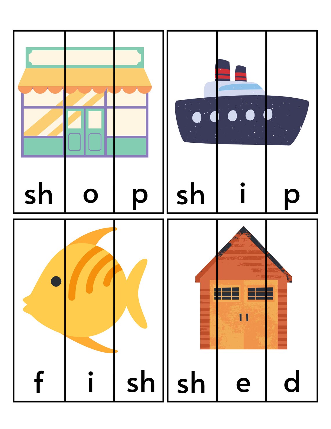 Phonics Puzzles Digraphs CVC Words Phonics Games Phonics Activities CVC ...