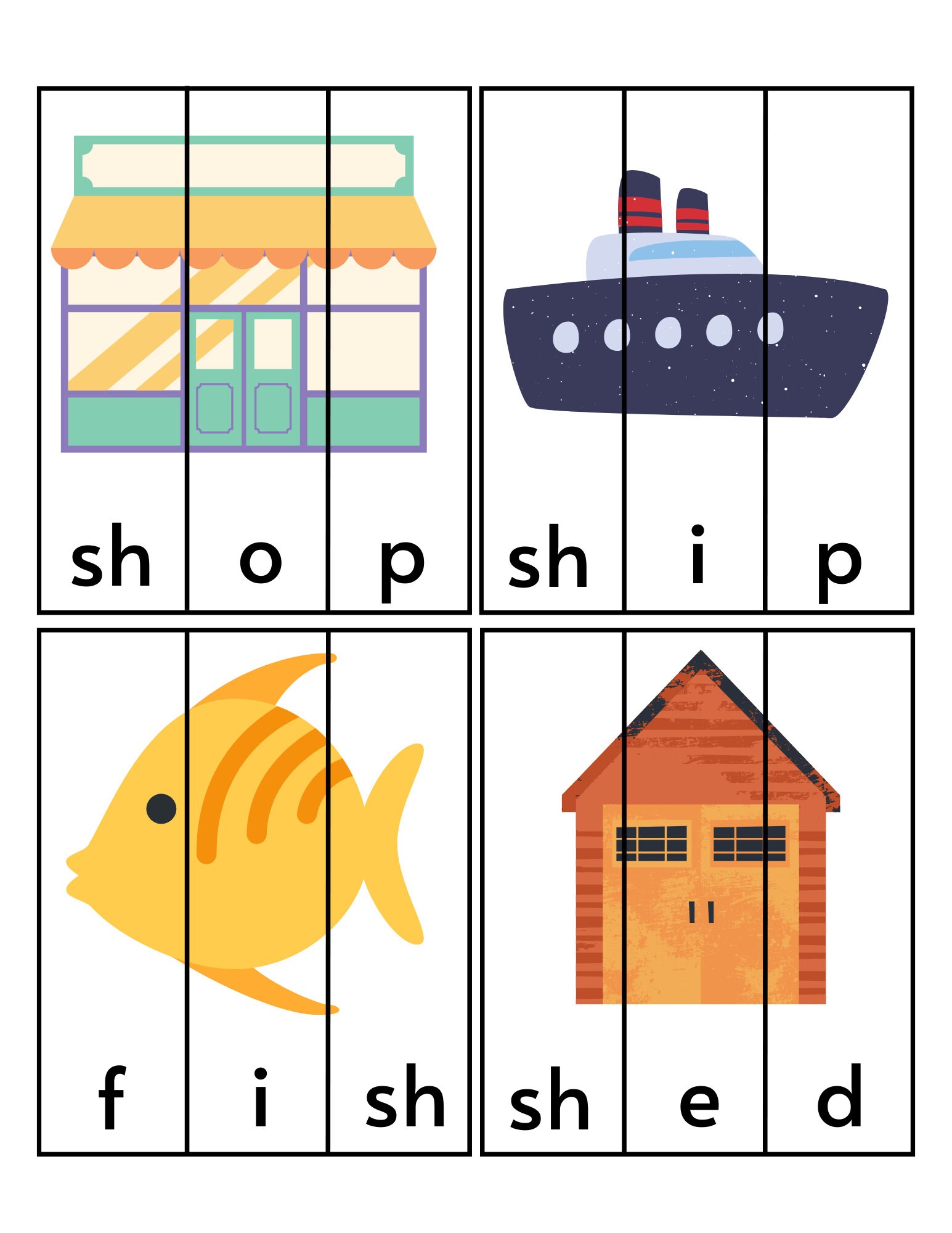 Phonics Puzzles Digraphs CVC Words Phonics Games Phonics - Etsy