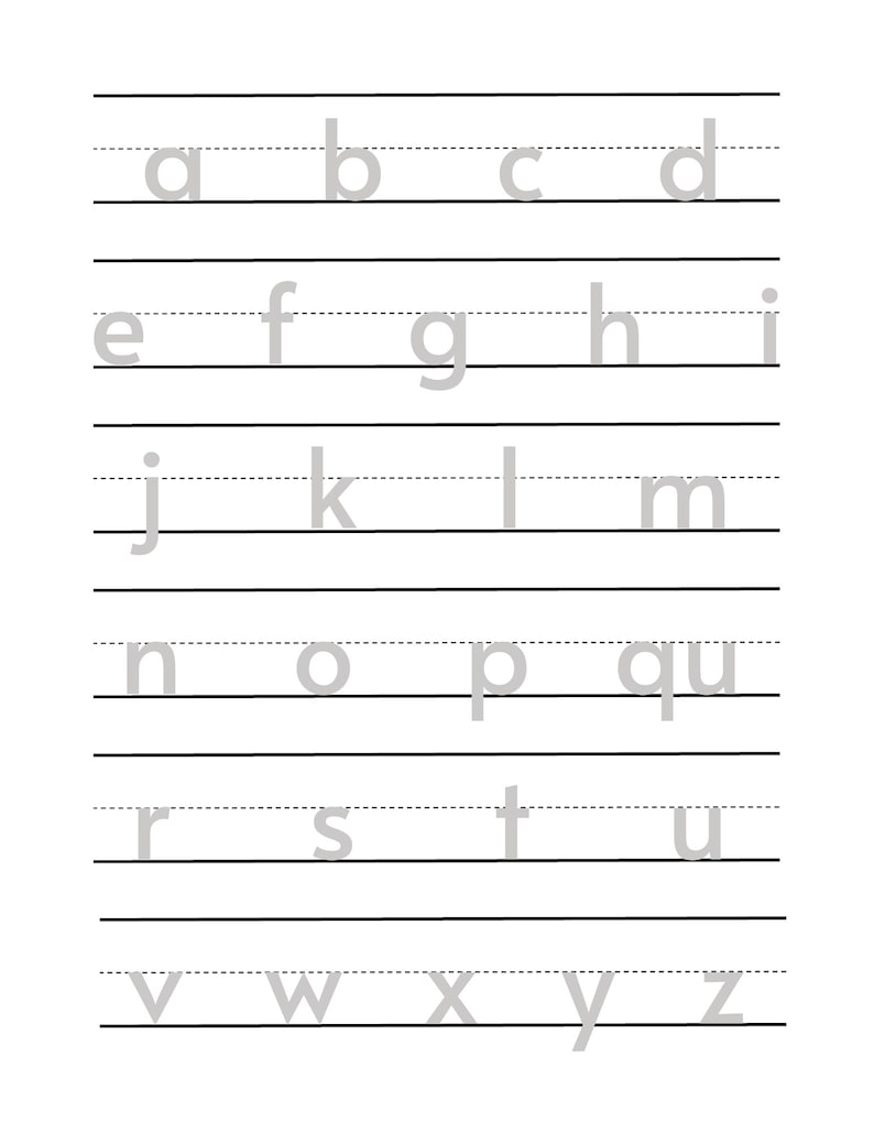 Letter Tracing Worksheet Kindergarten Worksheet Lowercase - Etsy