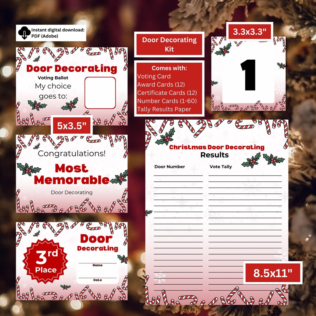 Christmas Door Decorating Contest Bundle Kit |christmas Door Decorating ...