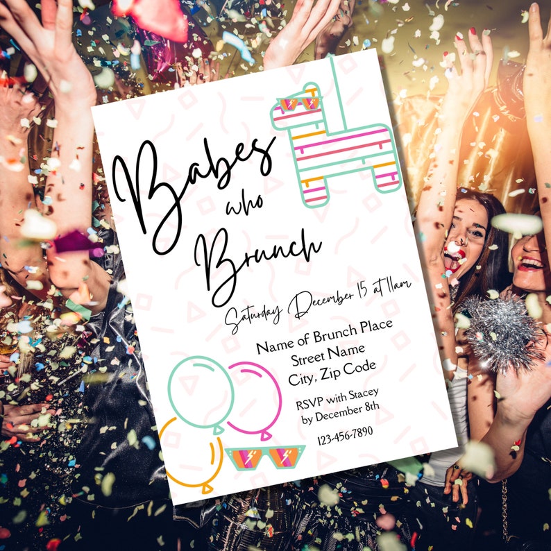 Ladies Brunch Template | Editable Girls Brunch | Ladies Brunch Invite ...