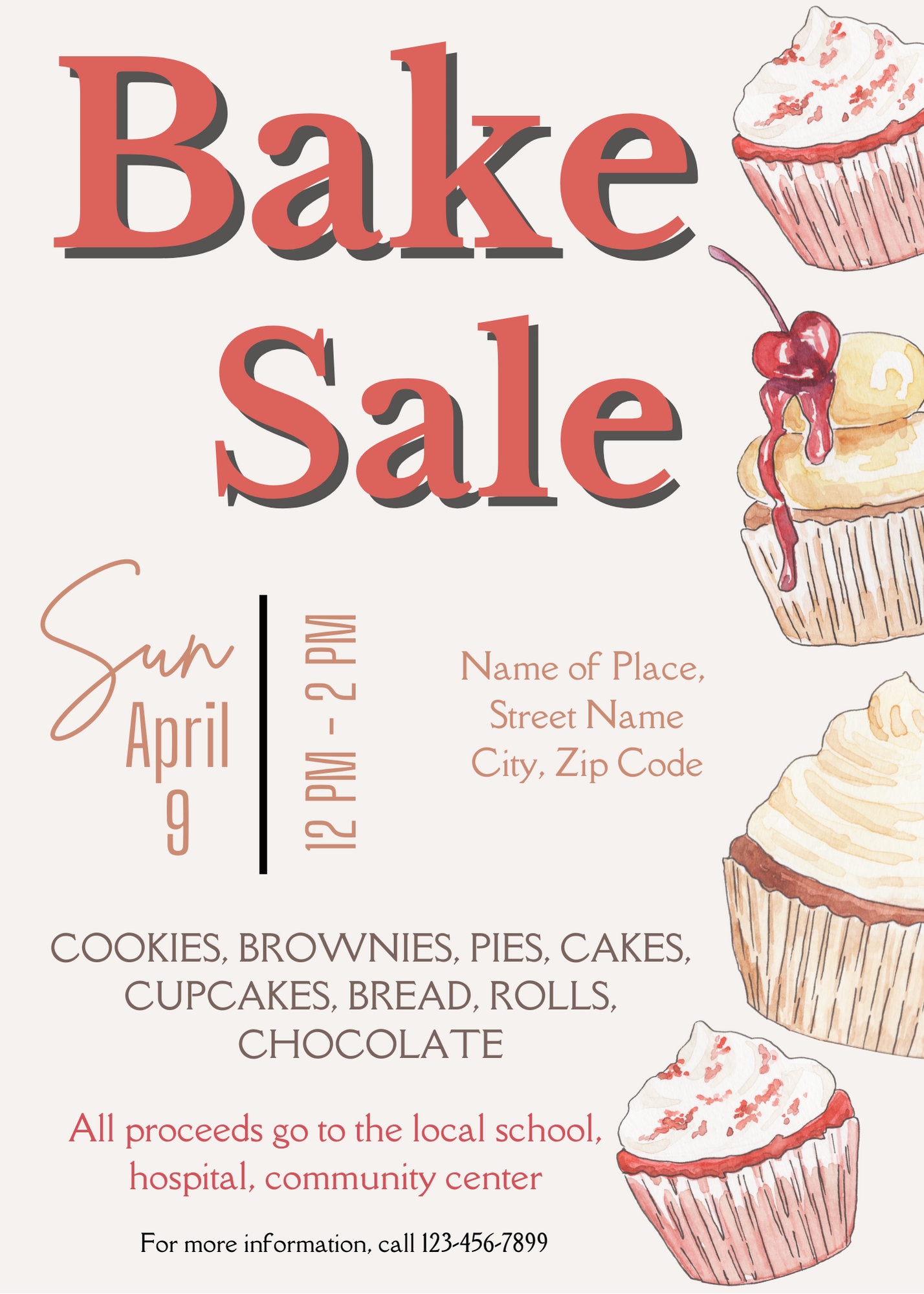 Bake Sale Flyer Template | Bake Sale | Dessert Flyer | Bake Sale Flyer ...