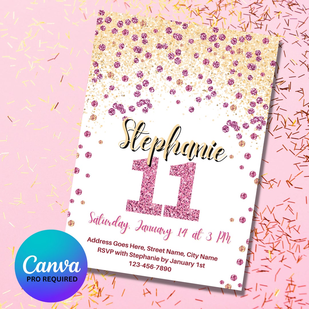 11th Birthday | 11th Birthday Invite | Eleventh Birthday | Eleventh ...
