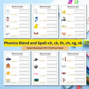 Phonics Worksheets Digraphs | CVC Words | Phonics Games | Phonics ...