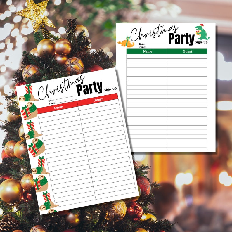 Christmas Party Sign up Sheet Christmas Sign up Party Sign - Etsy