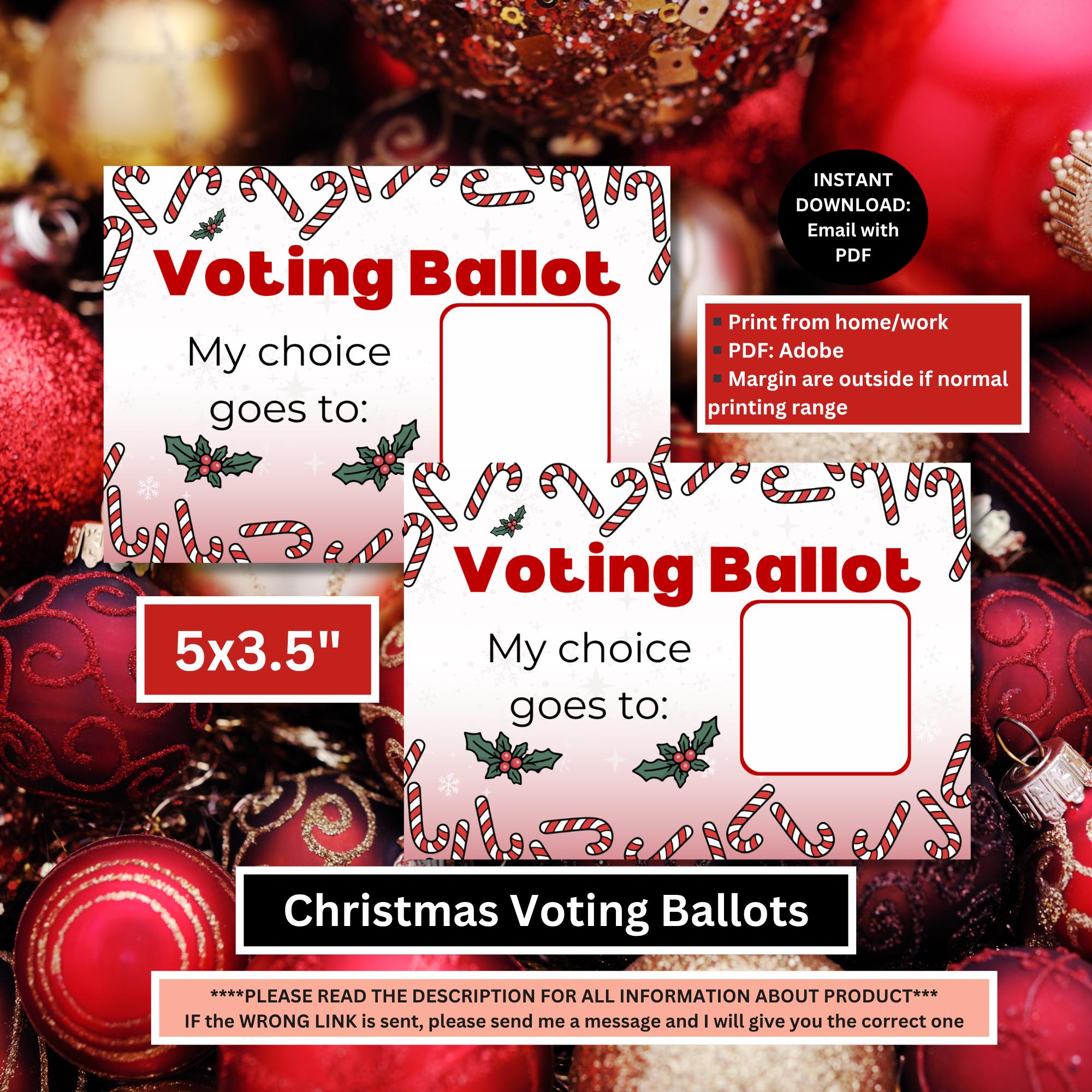 Christmas Voting Cards | Christmas Costume Party | Soup Potluck |cookie ...