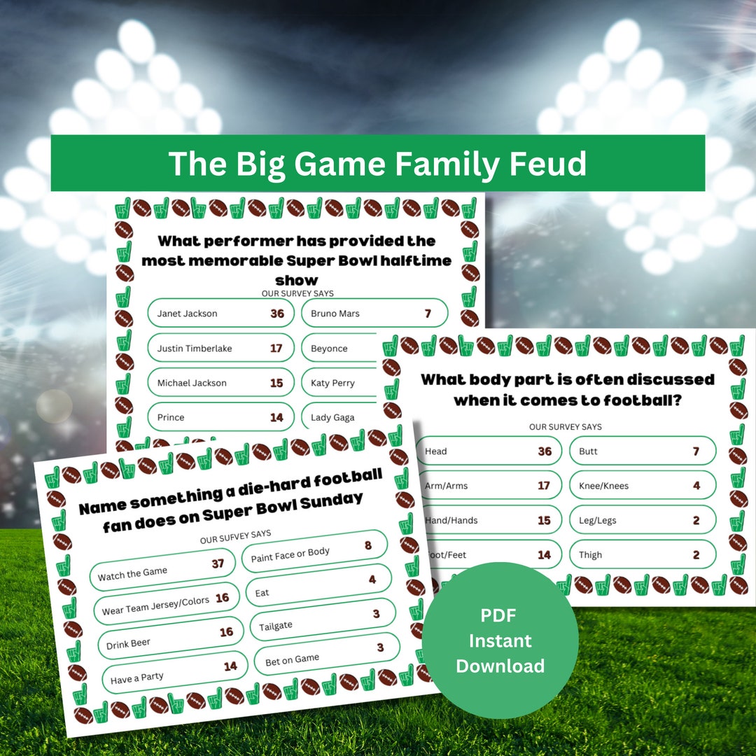 The Big Game Party Games the Big Game Family Feud Big Game Games ...