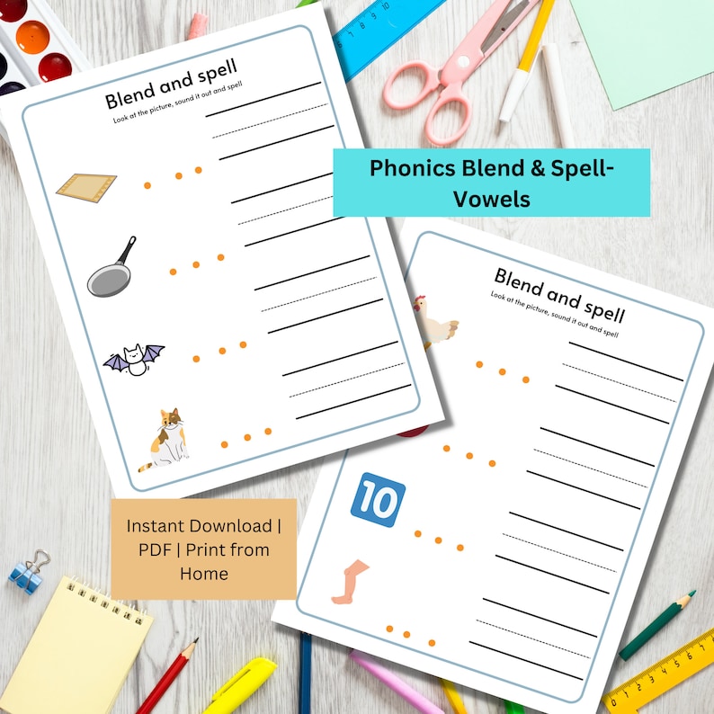 Phonics Worksheets Vowels CVC Words Phonics Games - Etsy