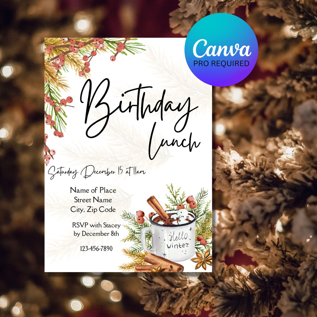 Birthday Lunch Invitation | Birthday Invite | Birthday Lunch Invitation ...