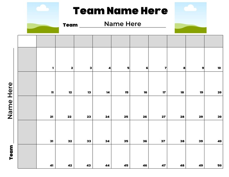 Editable Sports Squares | 50 Sports Squares | Football Squares | Sports ...