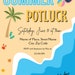 Summer Potluck Invite Template Editable Potluck Invitation Potluck ...