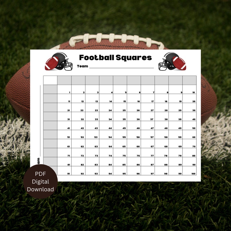Football Squares | Football Squares | Football Party Game | Football ...