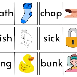 Phonics Matching Cards Game Digraphs| CVC Words| Phonics Games |phonics ...