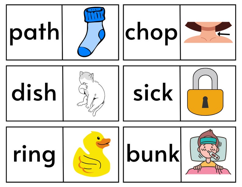 Phonics Matching Cards Game Digraphs| CVC Words| Phonics Games |phonics ...
