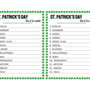 St. Patrick's Day Word Scramble | St. Patrick's Day Games | Family St ...