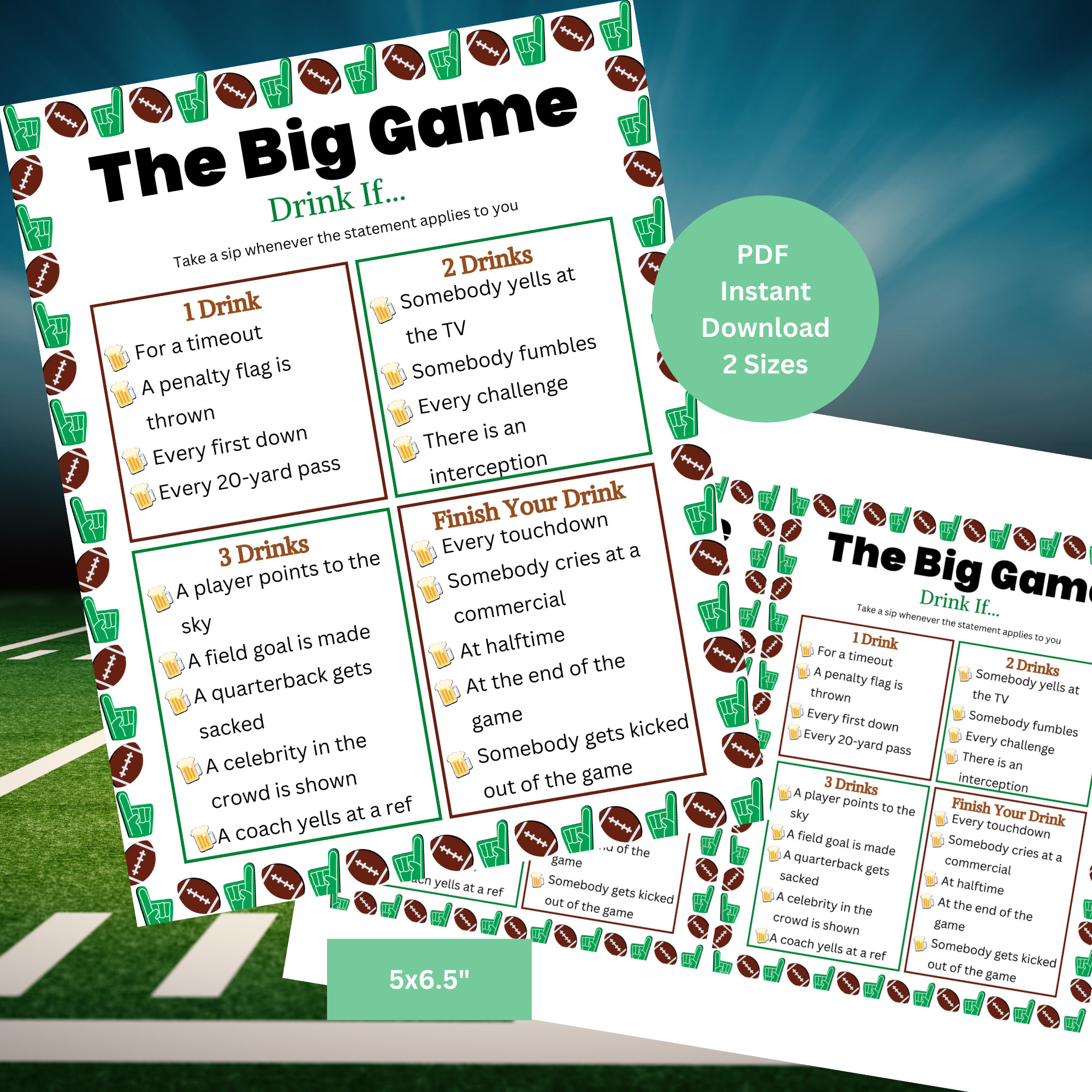 The Big Game Party Games the Big Game Drink If Big Game Games Football ...
