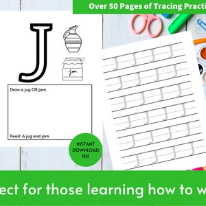 Letter Tracing Worksheet | Kindergarten Worksheet Uppercase | Preschool ...