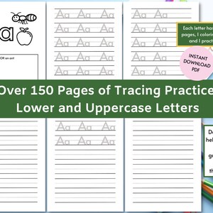 Letter Tracing Worksheet Bundle | Kindergarten Worksheets | Handwriting ...
