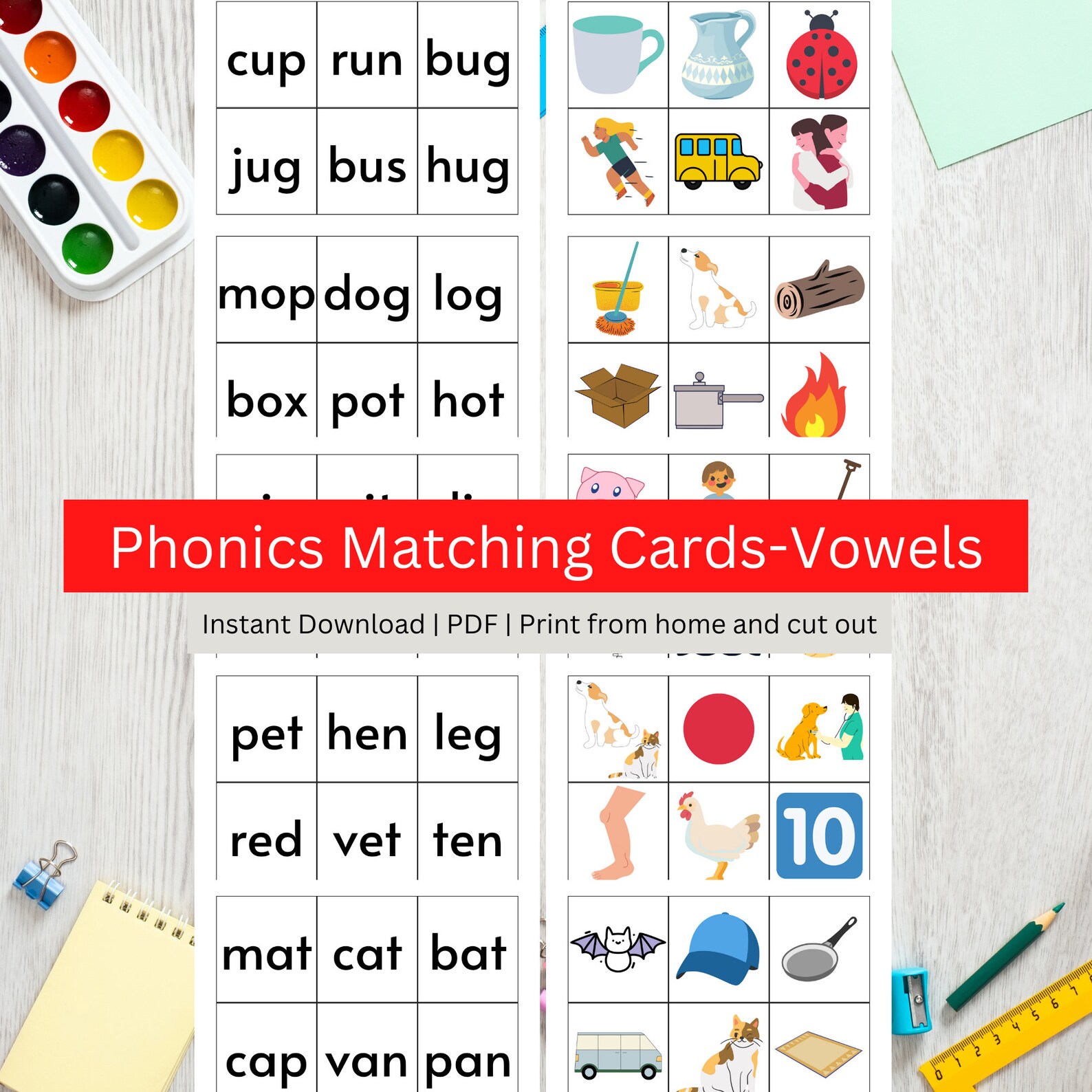 Phonics Flashcards CVC Words Phonics Games Phonics - Etsy UK