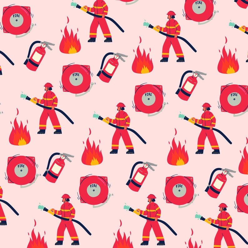 Firefighter Digital Paper Firefighter Wallpaper - Etsy