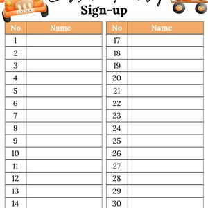 Easter Party Sign up Sheet | Easter Party Sheet | Printable Easter ...