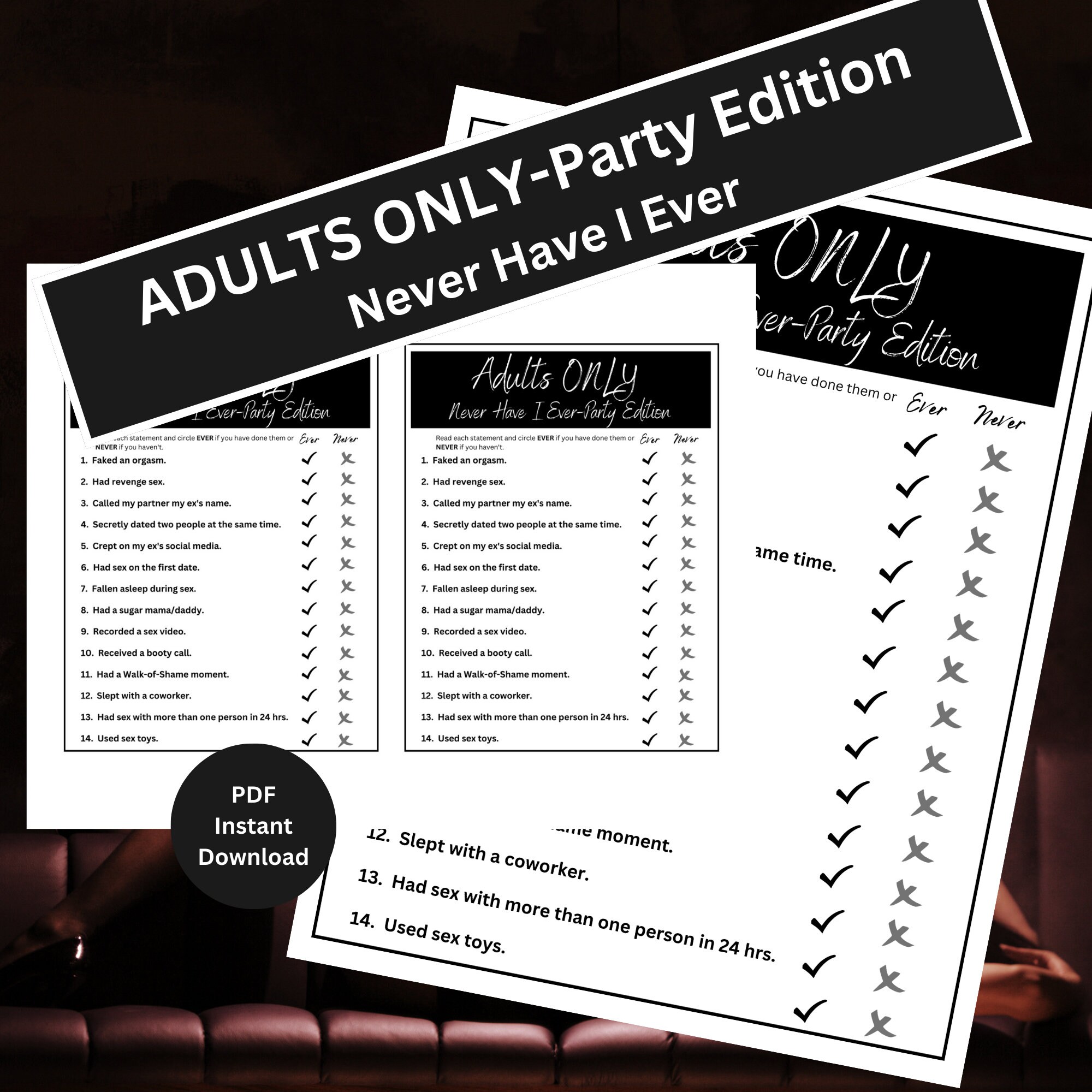 Never Have I Ever Adult Game Never Have I Ever Dirty Game Naughty Adult ...