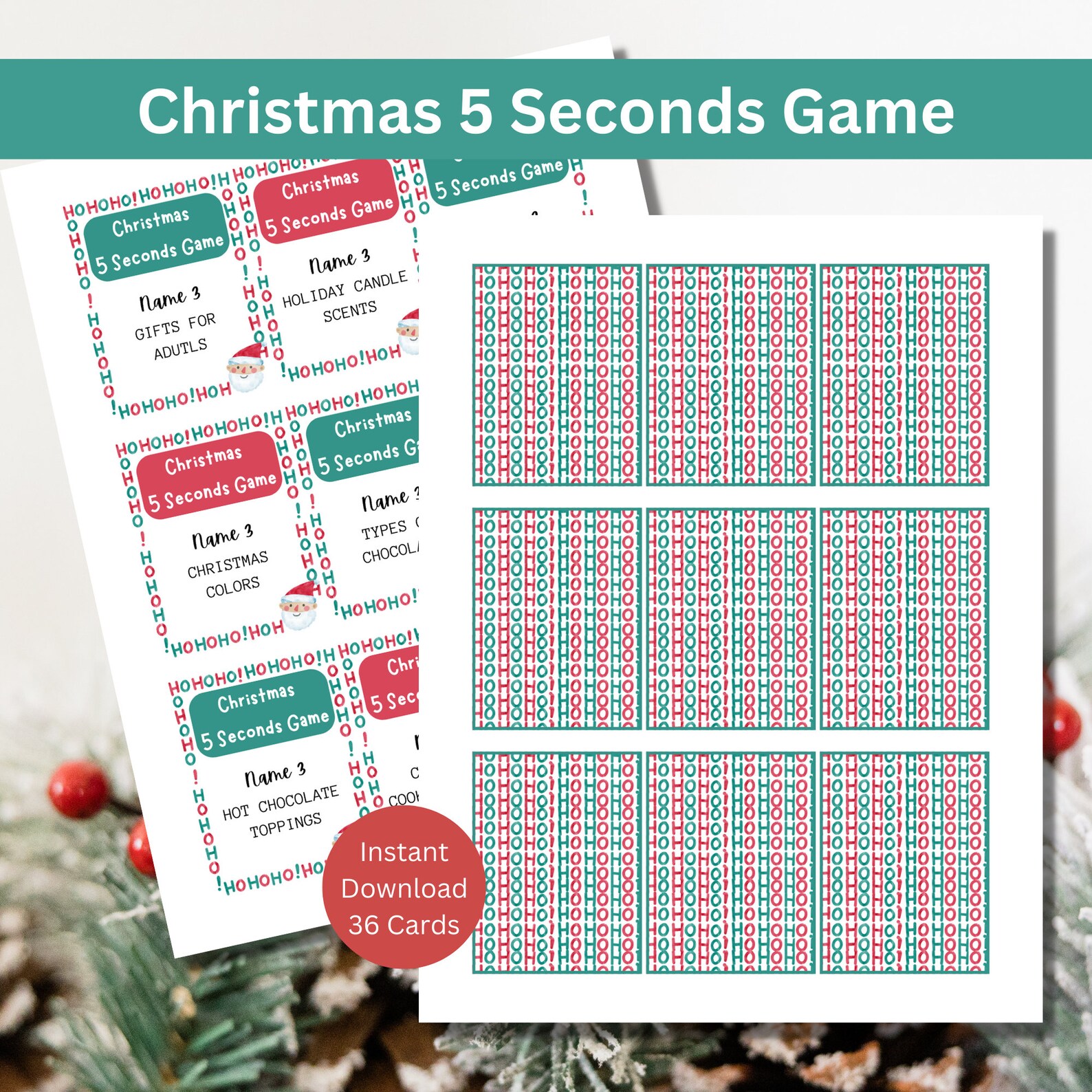 5 Second Game Christmas 5 Second Game Christmas Games Family Christmas ...