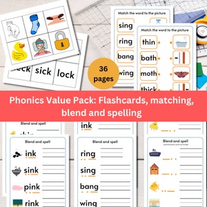 Phonics Worksheets Digraphs | CVC Words | Kindergarten Phonics ...