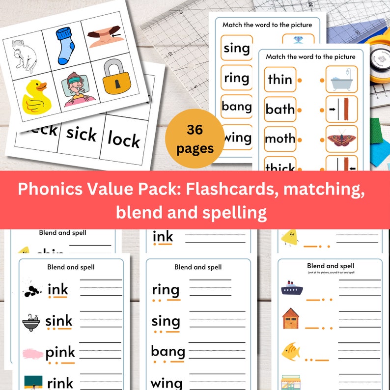Phonics Worksheets Digraphs | CVC Words | Kindergarten Phonics ...