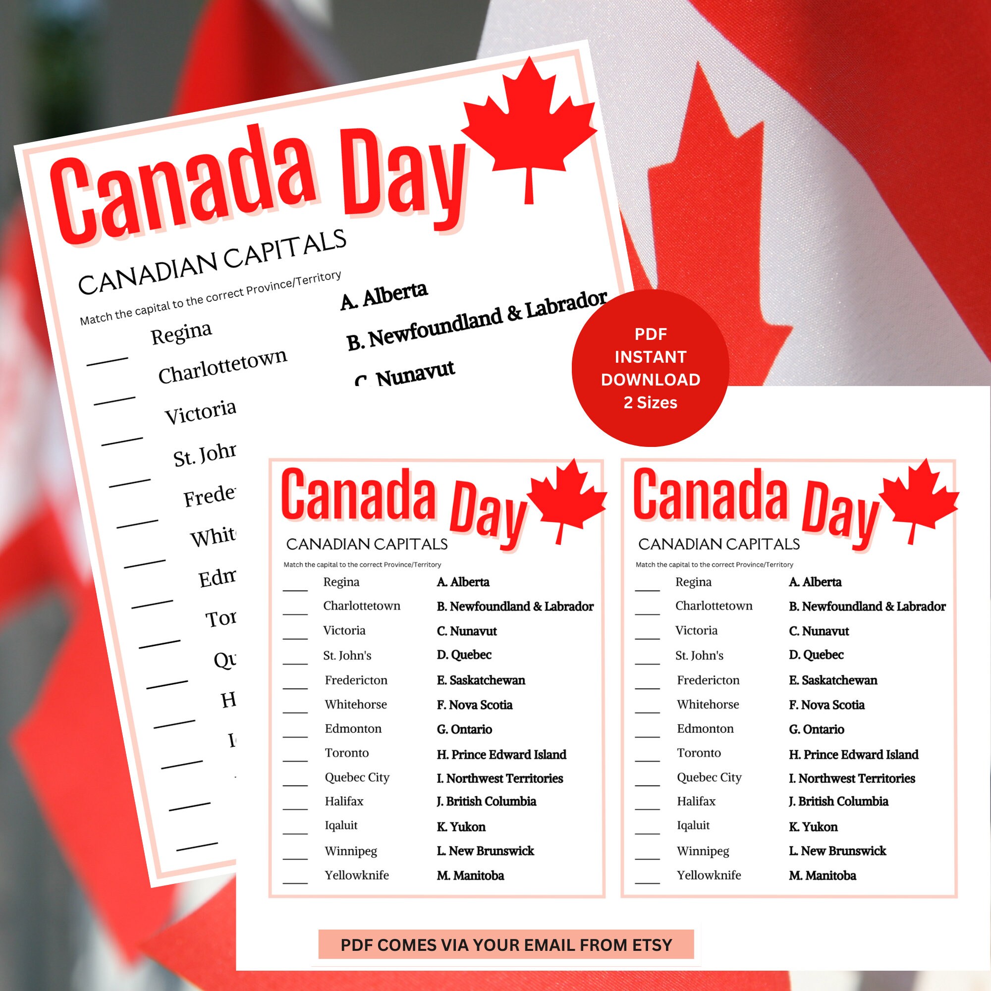 Canadian Capitals Canada Day Game | July 1st Printable Games | Canada ...