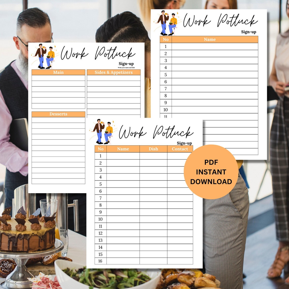 Work Potluck Sign up Sheet Work Potluck Sign up Sheet Work Potluck ...