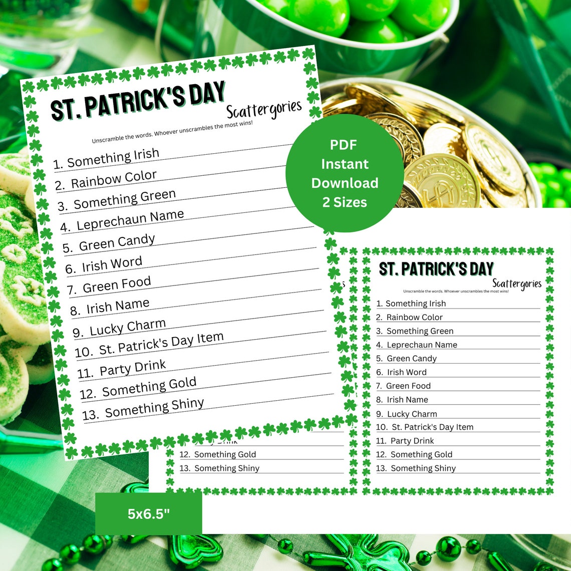 St. Patrick's Day Scattergories St. Patrick's Day Games Family St ...