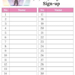 Talent Show Sign up Sheet | Talent Show Sheet | Printable Talent Show ...