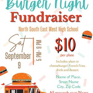 Burger Night Fundraiser Invitation Template | Burger Night Fundraiser ...