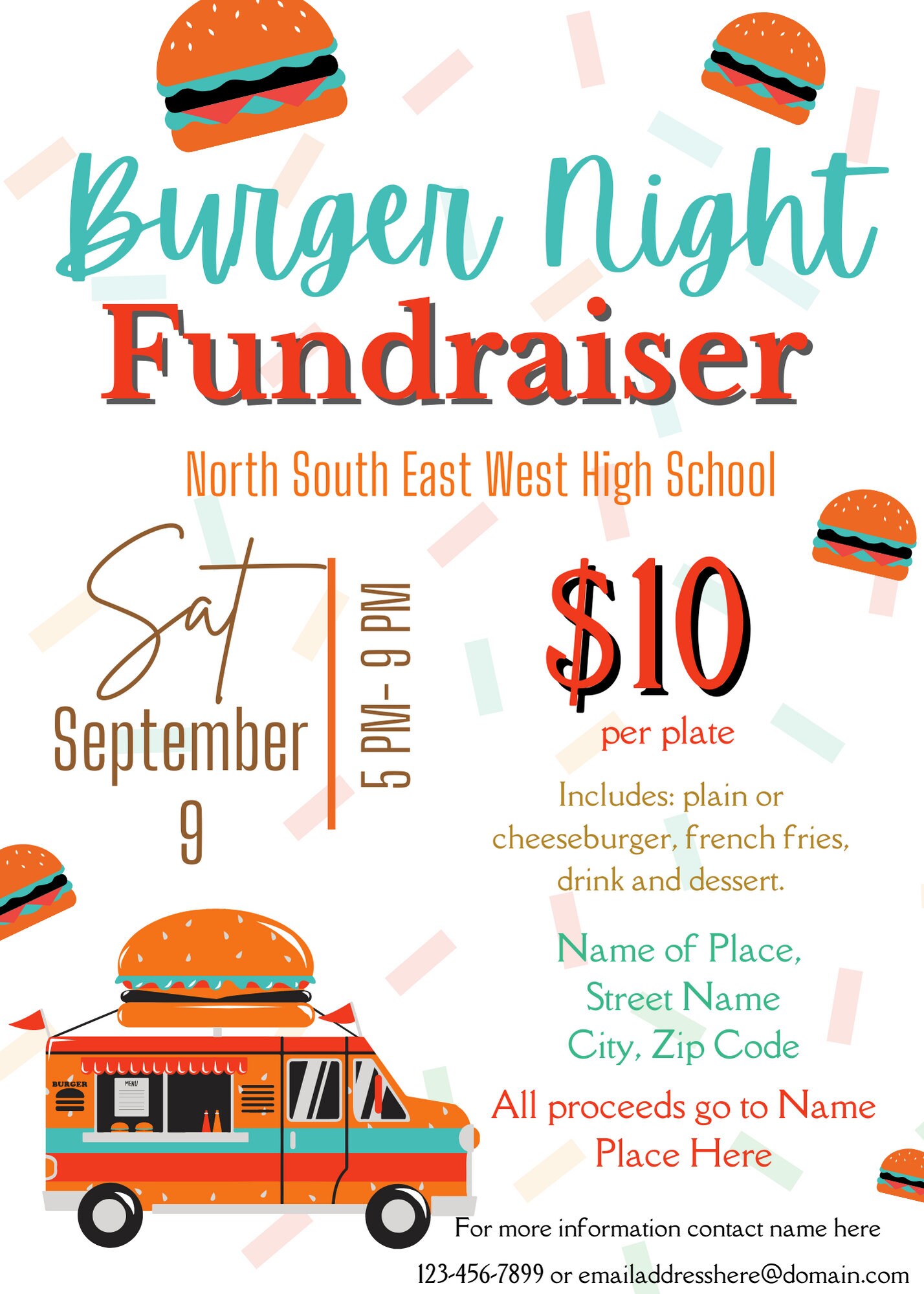 Burger Night Fundraiser Invitation Template | Burger Night Fundraiser ...