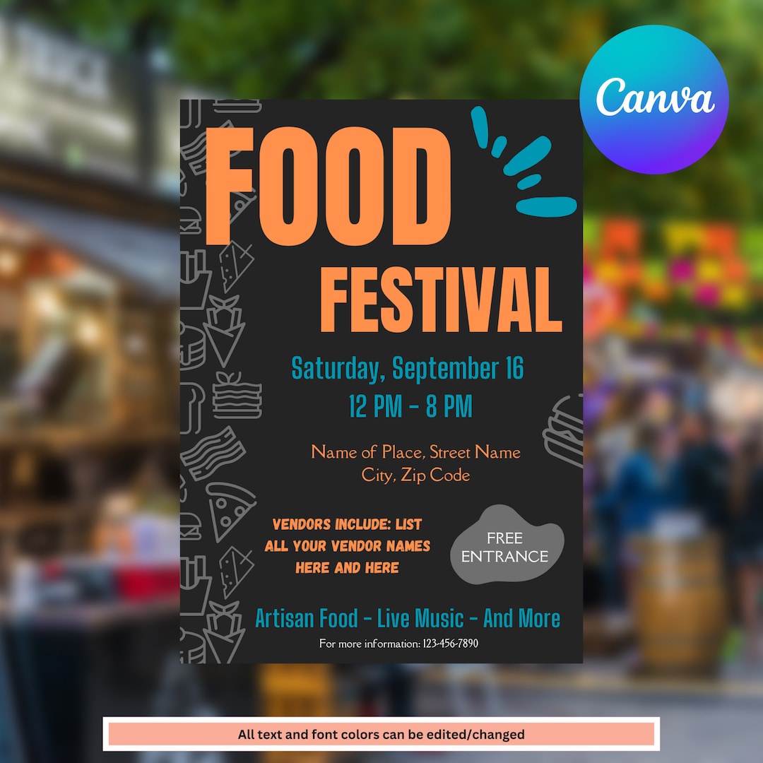 Food Festival Flyer Template | Food Festival Flyer | Editable Food ...